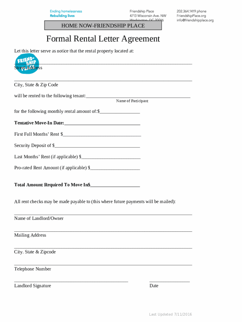 Writing a Rental Agreement Letter from Landlord (with Sample) Doc ...