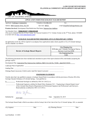 Fillable Online application form for geologic hazard report - NET Fax ...
