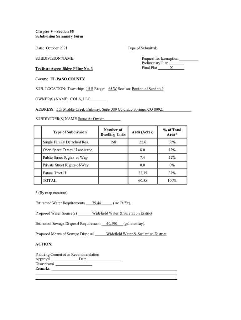 Fillable Online Fillable Online Chapter V - Section 55 Subdivision ...