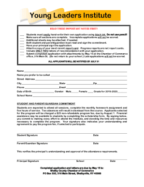 Fillable Online Fillable Online Young Leaders Program Application - ChamberMaster Fax ... Fax ...