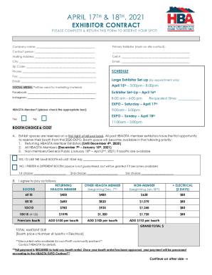Fillable Online 2021 EXHIBITOR SERVICES ORDER FORM PACKAGE Fax Email Print - pdfFiller