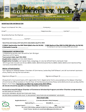 Fillable Online Golf - Registration Form Fax Email Print - pdfFiller
