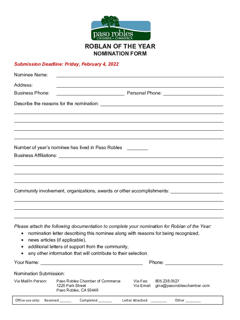 Fillable Online Roblan of the Month: Brett Butterfield - Paso Robles ...