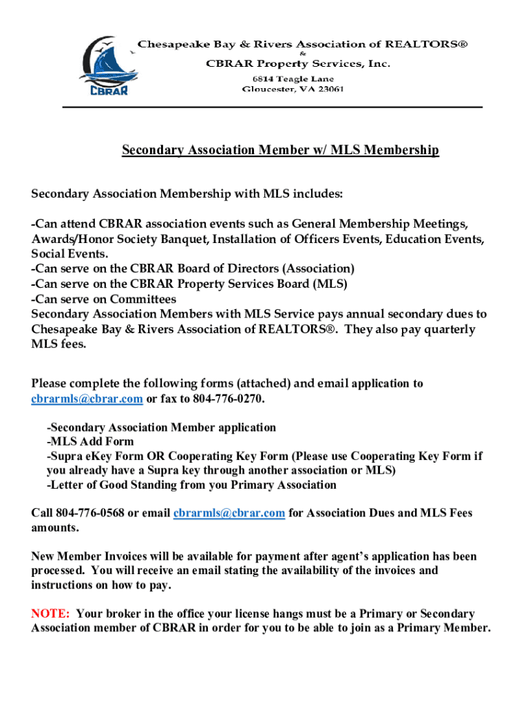 Fillable Online What are benefits for primary vs secondary mls ...