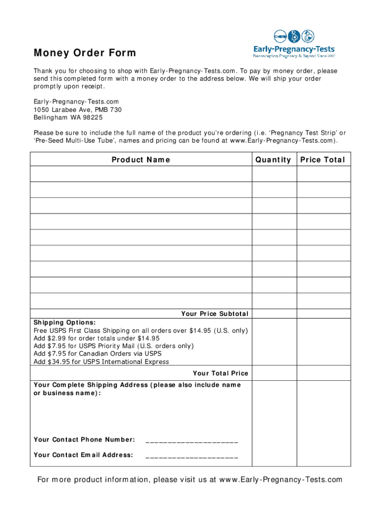 Fillable Online Money Order Template Form - Fill Out and Sign Printable ...