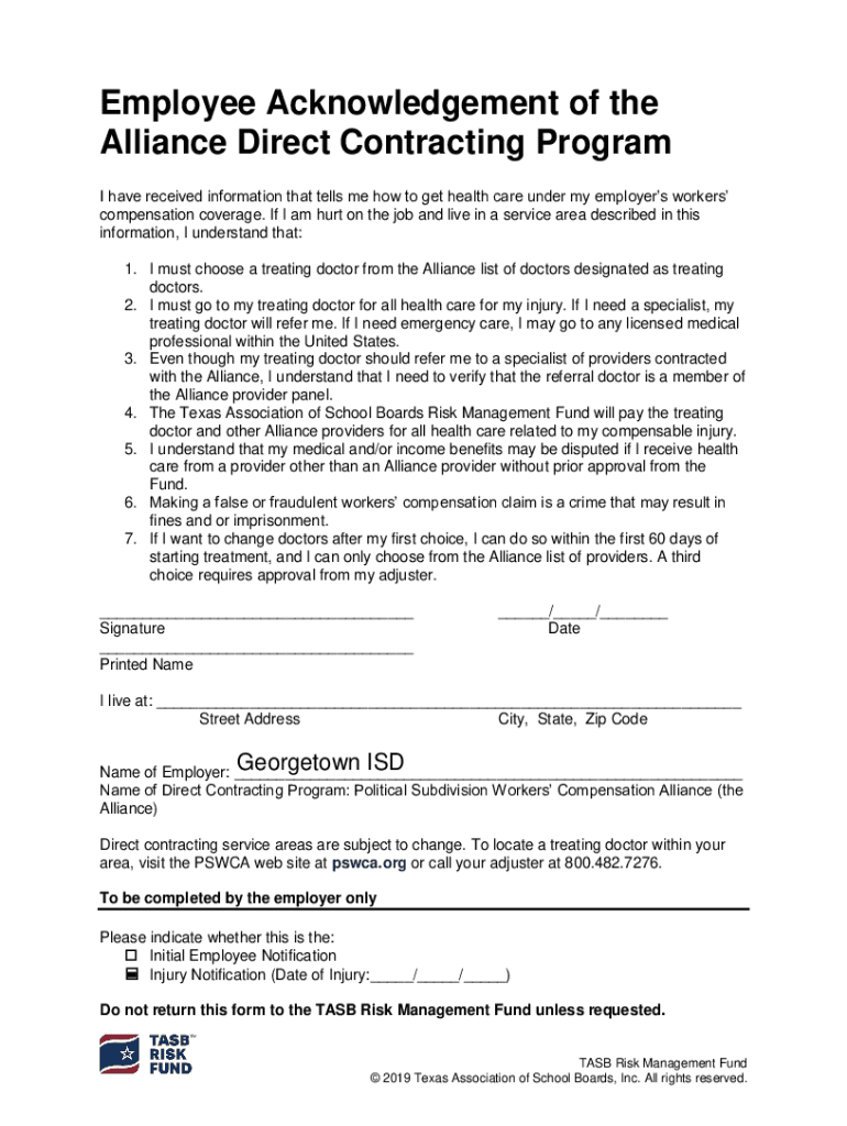 Fillable Online plainview2.esc11.netsitehandlersEmployee Acknowledgment ...