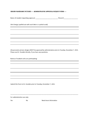Fillable Online SENIOR PANORAMIC PICTURES approval Fax Email Print ...