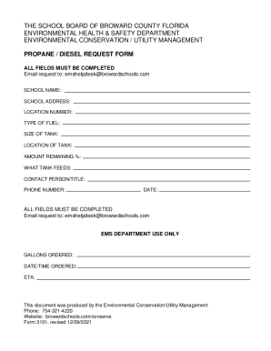 Fillable Online Propane-Diesel form - Broward County Public Schools Fax ...