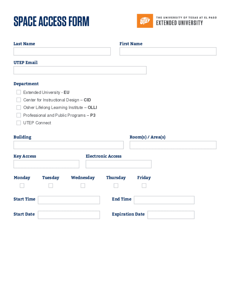 Fillable Online SPACE ACCESS FORM Fax Email Print - pdfFiller
