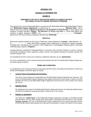 Fillable Online The Difference between an Amendment, Schedule, Appendix, ExhibitAppendices ...