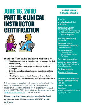Fillable Online Clinical Instructor Certificate Course ...