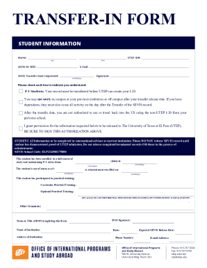 Fillable Online J-1 Transfer Out Form Fax Email Print - pdfFiller