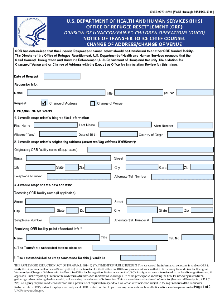 Fillable Online Family Reunification Packet for Sponsors of ...