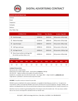 Fillable Online Digital Advertising Contract Template Fax Email Print ...