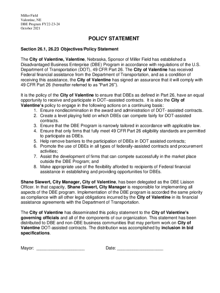 Fillable Online dot.nebraska.govmedia115862POLICY STATEMENT Section 26.1, 26.23 Objectives ...