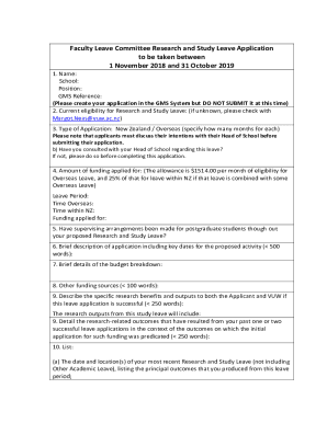 Fillable Online Application form to the Faculty Leave Committee for ...