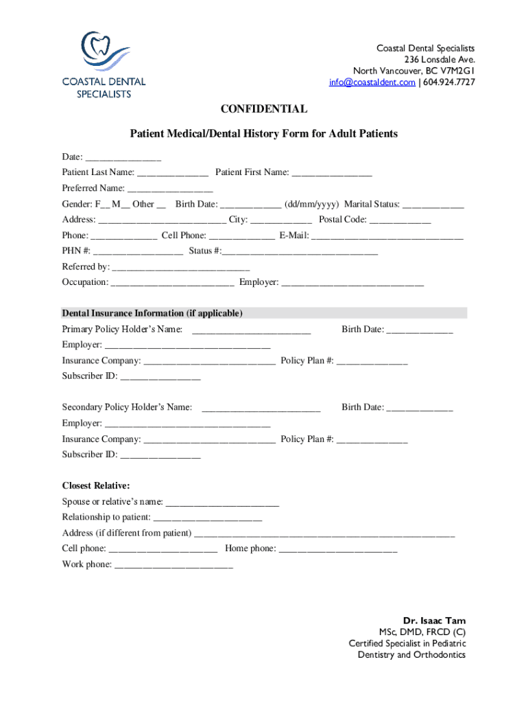 Fillable Online Patient History Form - Fill Out and Sign Printable PDF Template signNow Fax ...