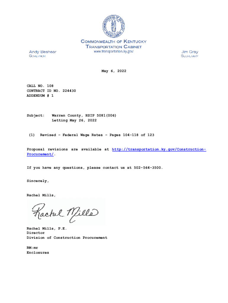 Fillable Online transportation ky WARREN COUNTY DESCRIPTION NASHVILLE ...