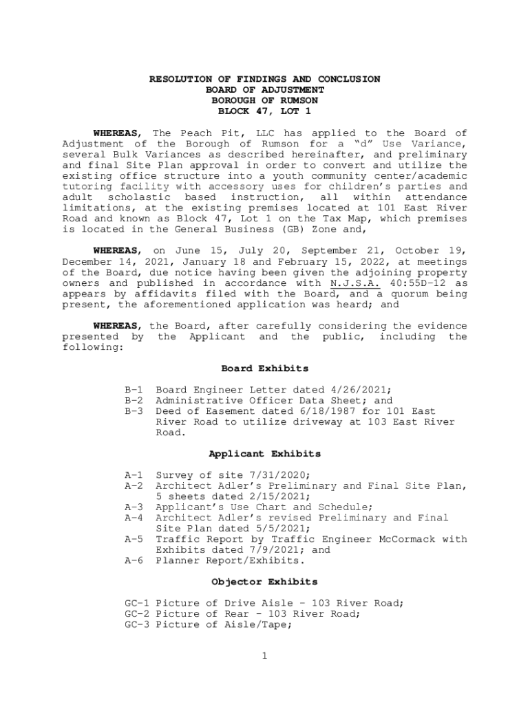 Fillable Online RESOLUTION OF FINDINGS AND CONCLUSION BOARD OF ...