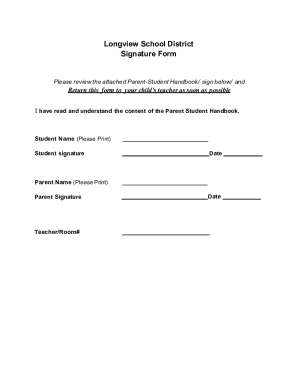 Fillable Online Longview School District Signature Form Fax Email Print ...