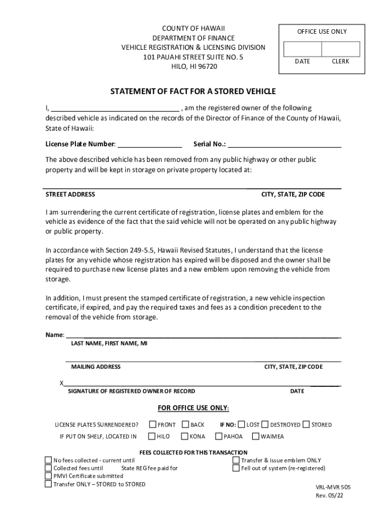 Fillable Online hidot.hawaii.govmotor-vehicle-registrationHighwaysMotor ...