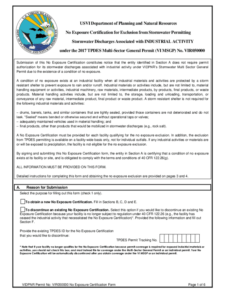 Fillable Online dpnr vi USVI Department of Planning and Natural ...