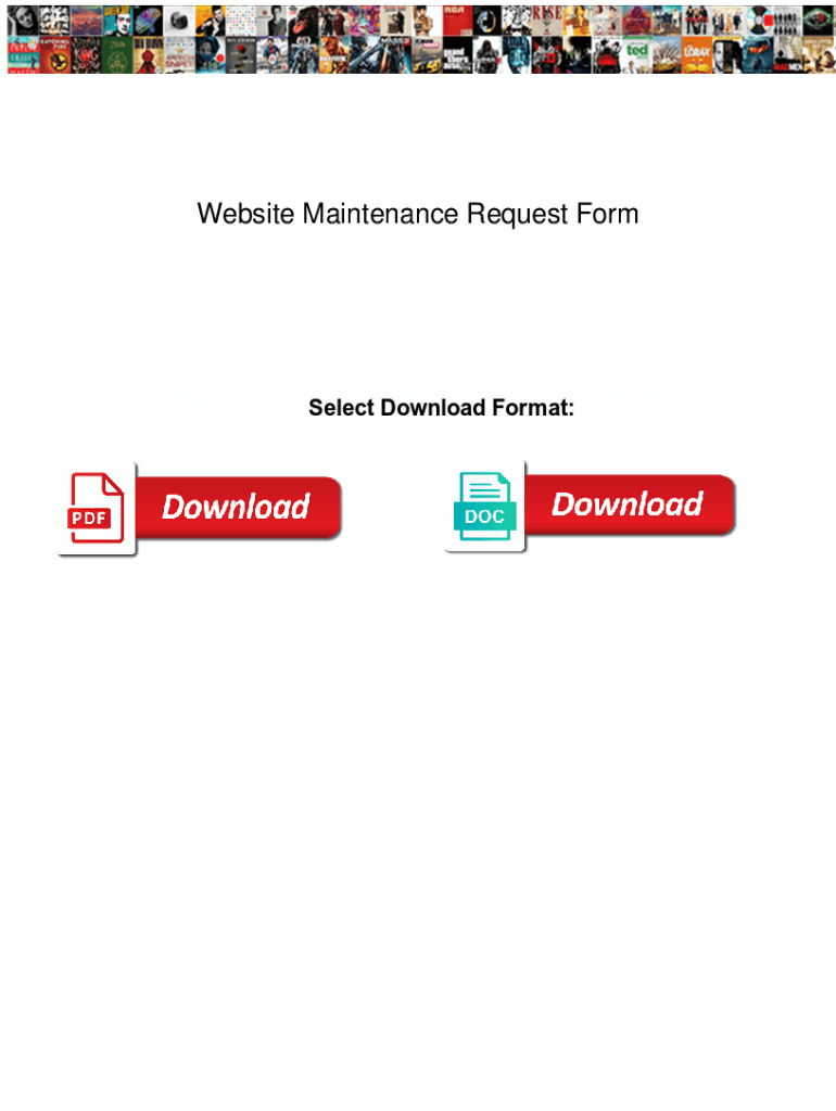 Fillable Online Website Maintenance Request Form. Website Maintenance ...