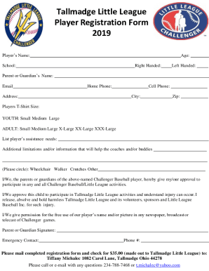 Fillable Online dt5602vnjxv0c.cloudfront.netportals11048Little League Player Registration Form ...