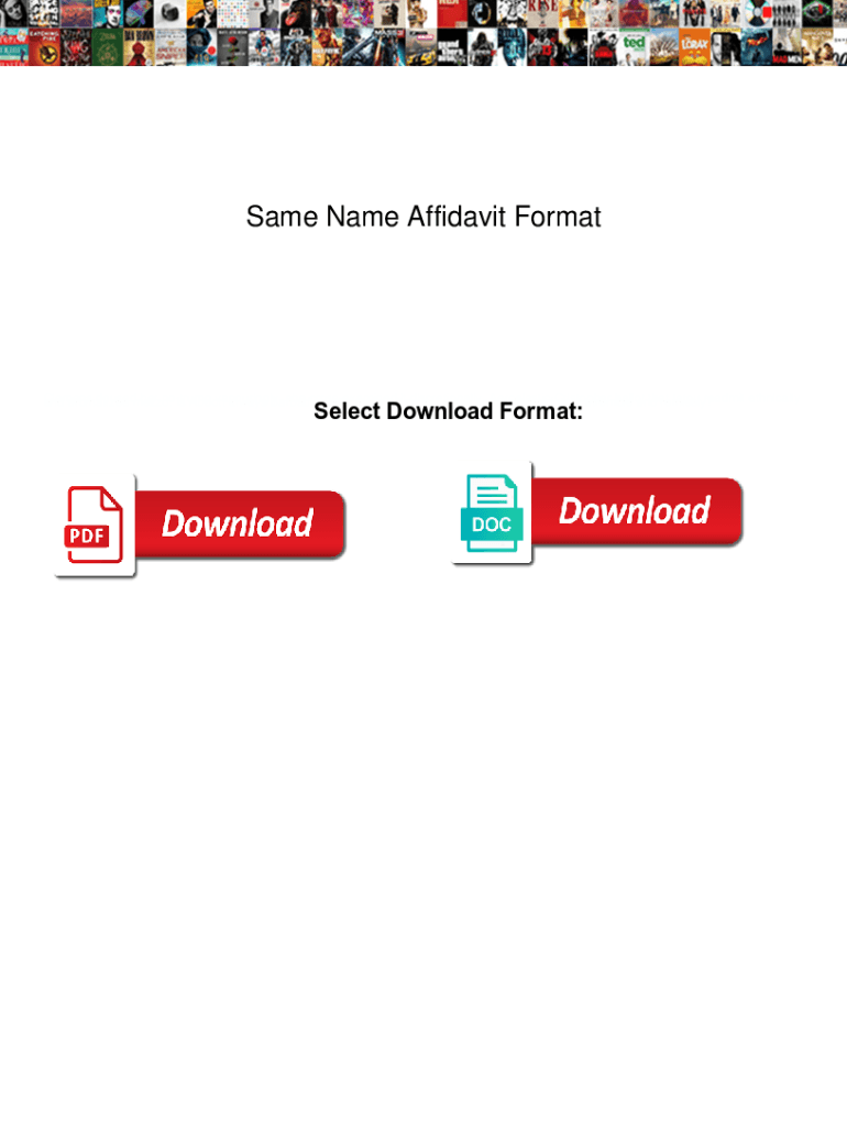 Fillable Online Same Affidavit Form - Fill Out and Sign Printable PDF ...