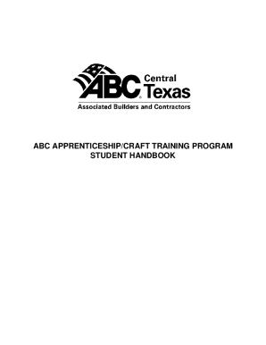 Fillable Online ABC APPRENTICESHIP/CRAFT TRAINING PROGRAM STUDENT ... Fax Email Print - pdfFiller