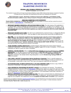 Fillable Online USCG Forms & Checklists - Training Resources Maritime ...