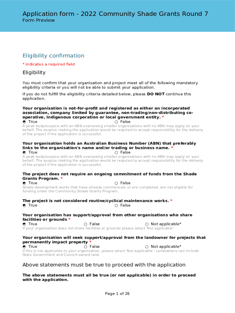 Fillable Online Application form - 2022 School Shade Grants Round 7 DO ... - SmartyGrants Fax ...
