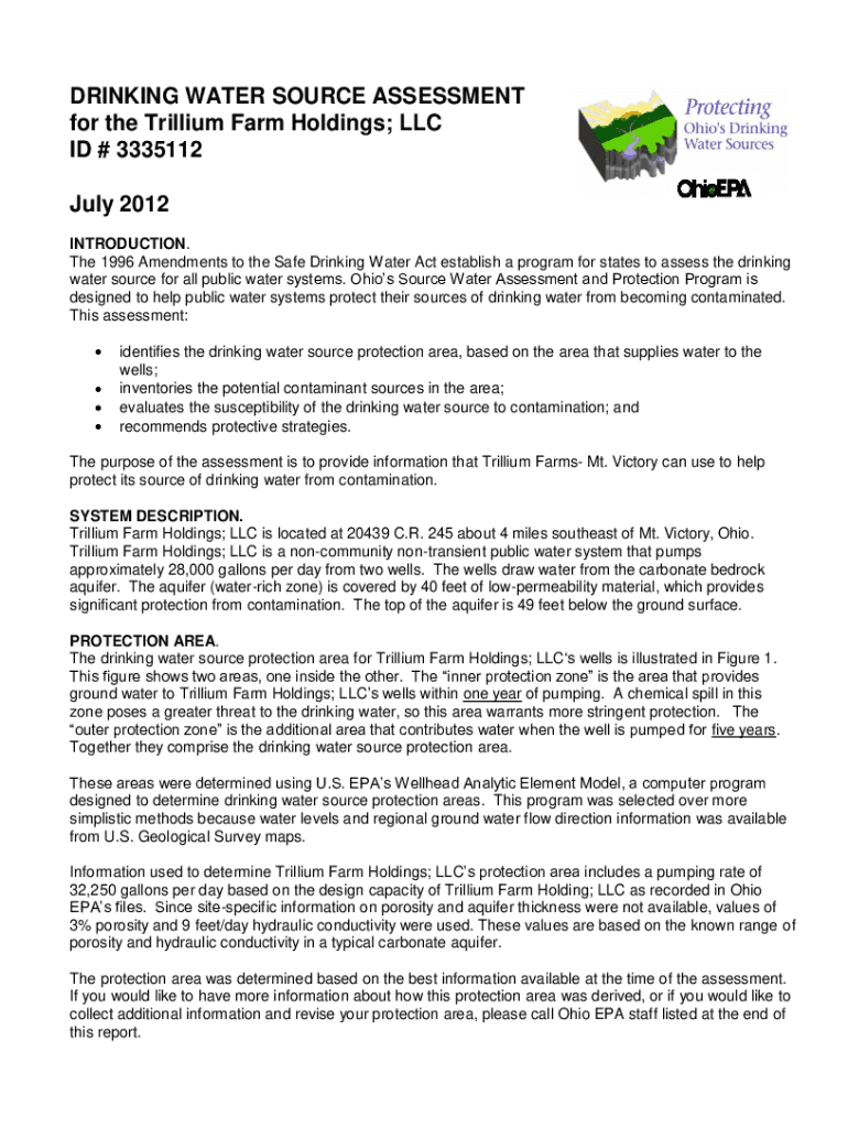 Fillable Online wwwapp epa ohio NSS report no.584: Drinking Water ...