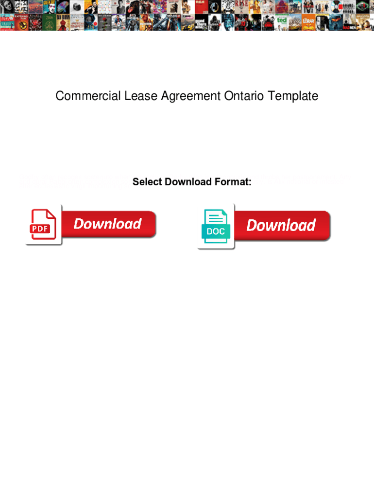 Fillable Online Commercial Lease Agreement Ontario Template. Commercial ...