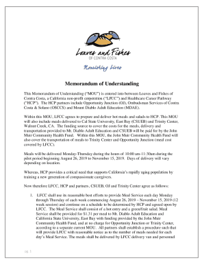 Fillable Online Memorandum of Understanding: What is a MoU Purpose and ...