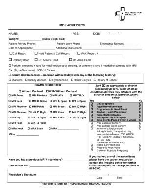 Fillable Online MRI Screening Form-new logo Fax Email Print - pdfFiller