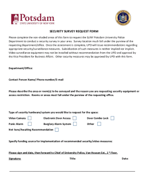 Fillable Online SECURITY SURVEY REQUEST FORM Fax Email Print - pdfFiller