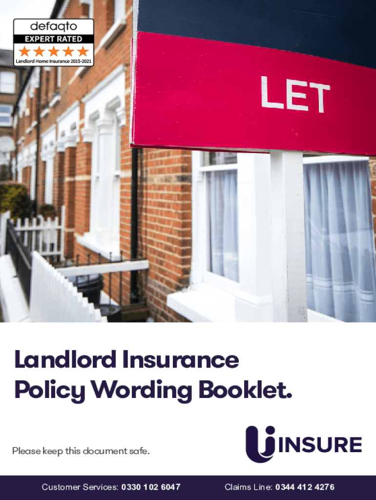 Fillable Online uinsure co Landlord Insurance Policy Wording Booklet ...