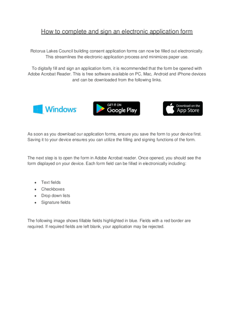 Fillable Online How to complete and sign an electronic application form ...