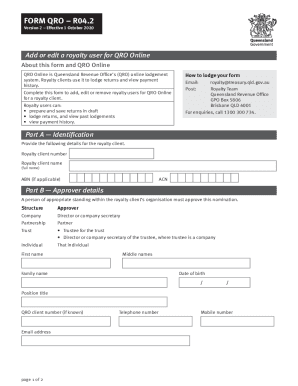 Fillable Online Form R04.2 Add or edit a royalty user for QRO Online ...