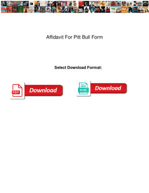 Fillable Online Affidavit For Pitt Bull Form. Affidavit For Pitt Bull ...