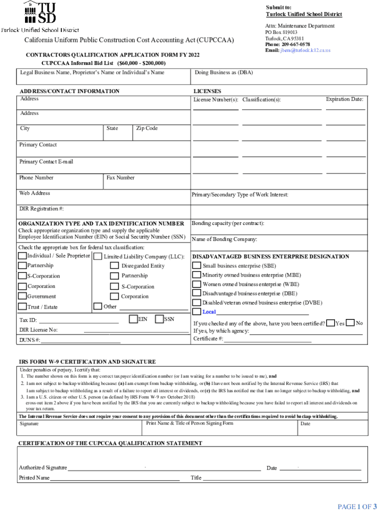 Fillable Online CUPCCAA QUALIFICATION FORM.pdf Fax Email Print - pdfFiller