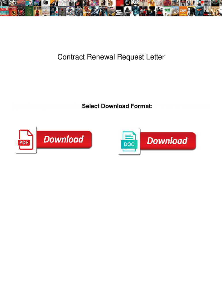Fillable Online Contract Renewal Request Letter. Contract Renewal ...