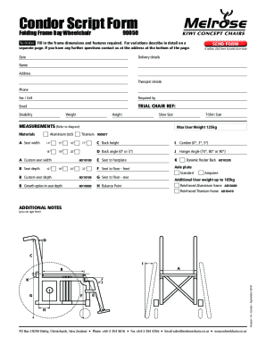 Fillable Online Condor Script Form - Melrose Wheelchairs Fax Email ...