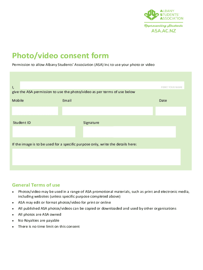 Fillable Online Free Video Consent Forms & Templates (WordPDF)Free ...