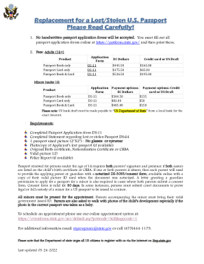 Fillable Online Lost or Stolen U.S. Passport - United States Department ...