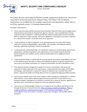 Fillable Online SAFETY, SECURITY AND COMPLIANCE CHECKLIST Fax Email ...