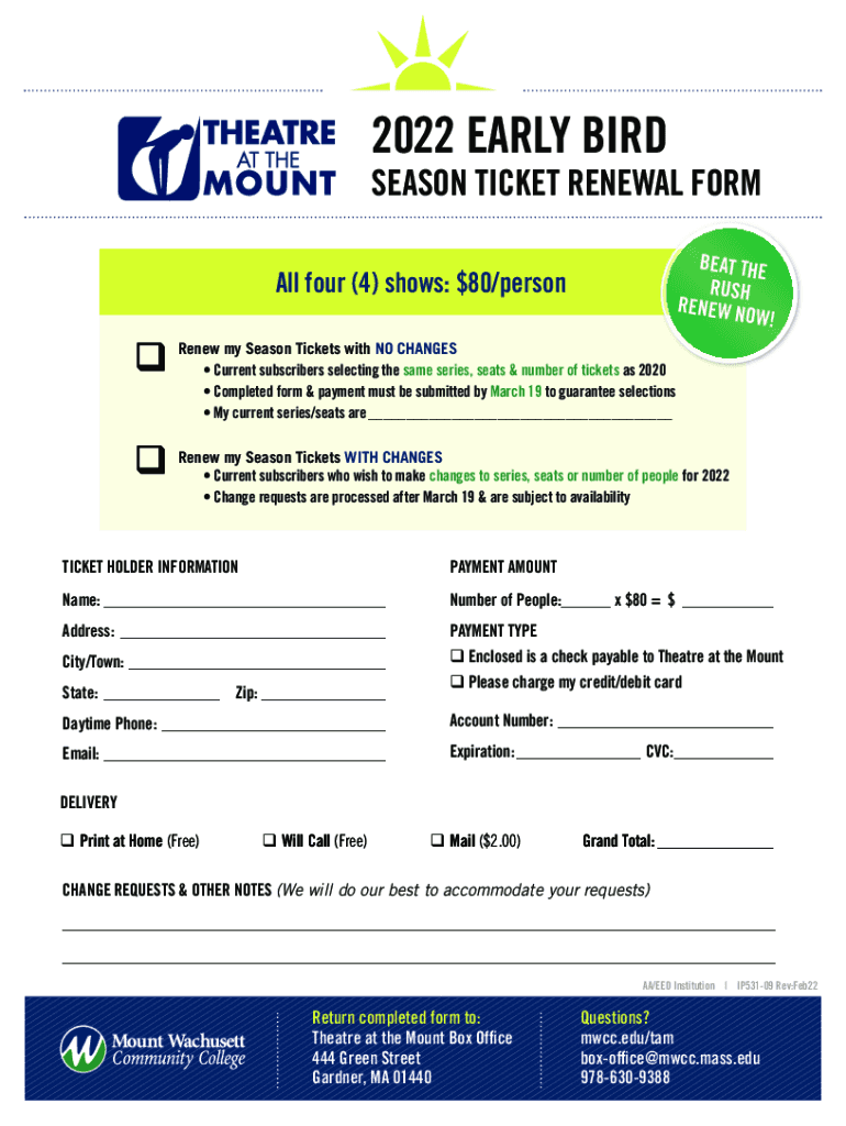 Fillable Online 2023 EARLY BIRD - mwcc.edu Fax Email Print - pdfFiller