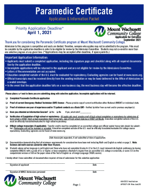 Fillable Online Paramedic (Certificate) - Florida SouthWestern State ...