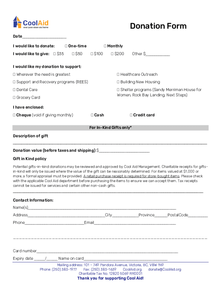 Fillable Online 5 Free Donation Form Template + Request Letter250+ Donation FormsJotForm5 Free ...